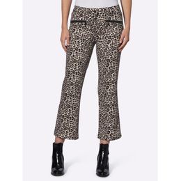 Heine 7/8-Jeans in beige-schwarz-bedruckt | Gr.: 40