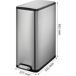Tretabfallsammler, Volumen 45 l, HxBxT 661 x 277 x 531 mm, extraschmal kaiserkraft