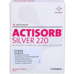 Actisorb 220 Silver 6,5x9,5 cm steril Kompressen 10 St