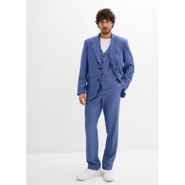 bonprix Anzug mit Weste in Regular Fit (3-tlg.Set), blau, Gr.60, Modischer 3teiliger Anzug bestehend aus Sakko, Hose und Weste