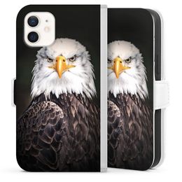 DeinDesign iPhone 12 mini Handy Klapph&uuml;lle Handyh&uuml;lle aus Kunst Leder wei&szlig; Flip Case Animals Eagle Bird Sideflip mit Lasche