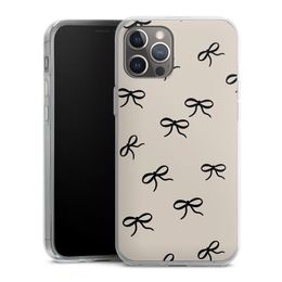 DeinDesign iPhone 12 Pro Max Handy Silikon H&uuml;lle Case transparent Handyh&uuml;lle Schleifen Muster Bow Silikon Case