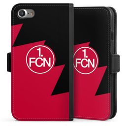 DeinDesign iPhone SE (2020) Handy Klapph&uuml;lle Handyh&uuml;lle aus Kunst Leder schwarz Flip Case 1. Fc N&uuml;rnberg Merchandise 1. Fcn Sideflip mit Lasche