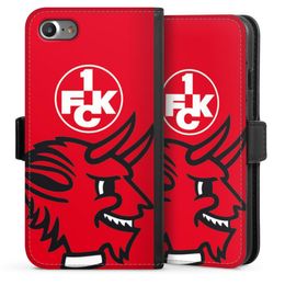 DeinDesign iPhone 8 Handy Klapph&uuml;lle Handyh&uuml;lle aus Kunst Leder schwarz Flip Case 1. Fck Devil 1. Fc Kaiserslautern Sideflip mit Lasche