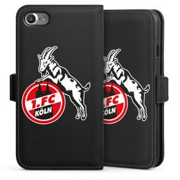 DeinDesign iPhone SE (2020) Handy Klapph&uuml;lle Handyh&uuml;lle aus Kunst Leder schwarz Flip Case Transparent 1. Fc K&ouml;ln Logo Sideflip mit Lasche
