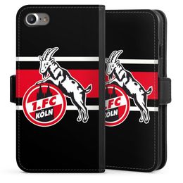 DeinDesign iPhone SE (2022) Handy Klapph&uuml;lle Handyh&uuml;lle aus Kunst Leder schwarz Flip Case 1. Fc K&ouml;ln Logo Official Licensed Product Sideflip mit Lasche