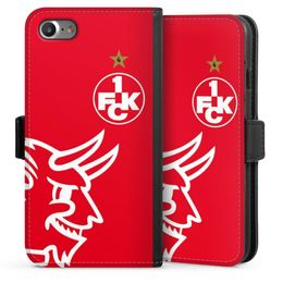 DeinDesign iPhone SE (2022) Handy Klapph&uuml;lle Handyh&uuml;lle aus Kunst Leder schwarz Flip Case Devil Star 1. Fc Kaiserslautern Sideflip mit Lasche