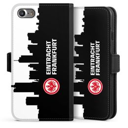 DeinDesign iPhone SE (2020) Handy Klapph&uuml;lle Handyh&uuml;lle aus Kunst Leder schwarz Flip Case Official Licensed Product Sge Eintracht Frankfurt Sideflip mit Lasche