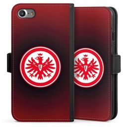 DeinDesign iPhone SE (2020) Handy Klapph&uuml;lle Handyh&uuml;lle aus Kunst Leder schwarz Flip Case Coat Of Arms Eintracht Frankfurt Official Licensed Product Sideflip mit