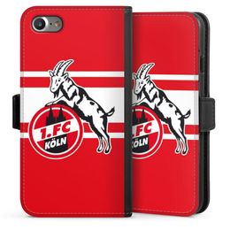 DeinDesign iPhone SE (2020) Handy Klapph&uuml;lle Handyh&uuml;lle aus Kunst Leder schwarz Flip Case Official Licensed Product 1. Fc K&ouml;ln Coat Of Arms Sideflip mit Lasche