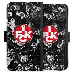 DeinDesign iPhone SE (2022) Handy Klapph&uuml;lle Handyh&uuml;lle aus Kunst Leder schwarz Flip Case Muster 1. Fc Kaiserslautern Coat Of Arms Sideflip mit Lasche