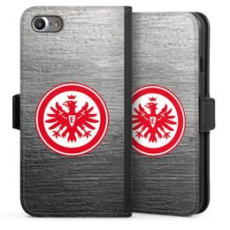 DeinDesign iPhone 8 Handy Klapph&uuml;lle Handyh&uuml;lle aus Kunst Leder schwarz Flip Case Sge Eintracht Frankfurt Logo Sideflip mit Lasche