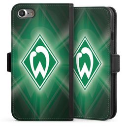 DeinDesign iPhone SE (2020) Handy Klapph&uuml;lle Handyh&uuml;lle aus Kunst Leder schwarz Flip Case Coat Of Arms Official Licensed Product Sv Werder Bremen Sideflip mit 