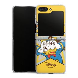 DeinDesign Galaxy Z Flip 5 Handy Hard Case Schutzh&uuml;lle transparent Smartphone Handy H&uuml;lle Disney Official Licensed Product Donald Duck Hard Case