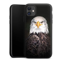 DeinDesign iPhone 11 Handy Premium Silikon H&uuml;lle Handyh&uuml;lle schwarz Case Animals Eagle Bird Silikon Premium Case
