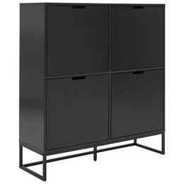 Novel Highboard, Anthrazit, Schwarz, Metall, Holzwerkstoff, 4 F&auml;cher, 120x130x40 cm, Bsci, Typenauswahl, Beim&ouml;bel erh&auml;ltlich, stehend, Wohnzimmer, Kommoden & Sideboards, Highboards