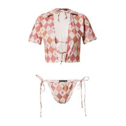 Nasty Gal Bikini und Hemd Damen Gr&ouml;&szlig;e L orange / rosa / wei&szlig;