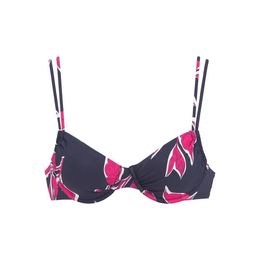 Lascana Bikinitop Damen Gr&ouml;&szlig;e 70 navy / pink / wei&szlig;