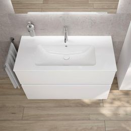 Duravit ME by Starck Waschtisch, evineo ineo5 evo Unterschrank B: 101 cm, 2 Ausz&uuml;ge, mit Griffmulde,, 23361000001+BE0715WM,
