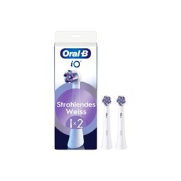 Oral-B iO Strahlendes Weiss, Original Aufsteckbürsten für elektrische Oral-B iO Zahnbürsten, Zahnaufhellung, Weiß, 2 Stück
