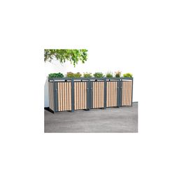 WESTMANN Mülltonnenbox Planta 5x 240 L Holzoptik 84x332x124,5cm