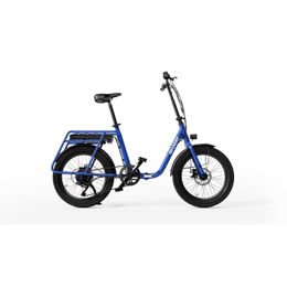 Sharp BD03EBL - faltbares e-Bike - 20 Zoll Klapprad (250W, 10,4 Ah Batterie, 7-Gang, 25km/h, bis zu 40km) - blau