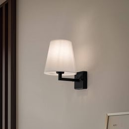 Opviq Wandlampe Profil 4659, schwarz, wei&szlig;er Stoffschirm
