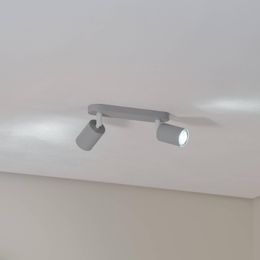 TK Lighting Deckenstrahler Livia, grau, 35 cm, 2-flg., Metall, GU10