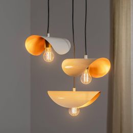 Opviq H&auml;ngelampe Sivani MR-964 3-flg. Rondell wei&szlig;/gold