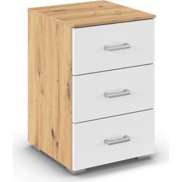 Nachtkommode Rauch "Gamma", eiche artisan, alpinweiß, B:40cm H:61cm T:42cm, Holzwerkstoff, Sideboards