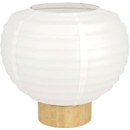 Eglo Tischleuchte "Summerhill Nachttischlampe, 1fach, Japan-Stil, Holz, Papier, Weiß, E27", braun, 1, Ø 22,5cm H: 20cm, 1 Stk., Leuchten, Tischleuchte