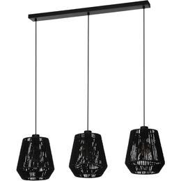Eglo Hängeleuchte "Persley Pendelleuchte, Esszimmerlampe Japan-Stil, E27, Hängelampe", schwarz, 3, H: 110cm, 1 Stk., Leuchten, Hängeleuchte