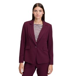 BETTY & CO Kurzblazer BETTY & CO "Damen mit Taschen", Damen, Gr. 36, grün (schwarz aubergine), Obermaterial: 59% Polyester, 37% Viskose, 4% Elasthan; Futter: 100% Polyester, tailliert normal, Blazer Kurzblazer