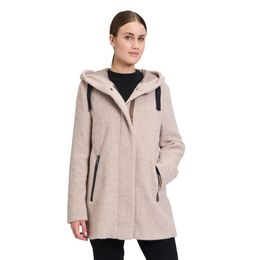 Wolljacke Gil Bret "Damen mit Kapuze", Damen, Gr. 40, hellbraun, Bouclé, Obermaterial: 32% Baumwolle, 27% Polyester, 18% Wolle, 18% Polyacryl, 5% diverse Faserarten; Besatz: 100% Polyamid; Futter: 100% Polyester; Füllung: 100% Polyester, ausgestellt, Jacken
