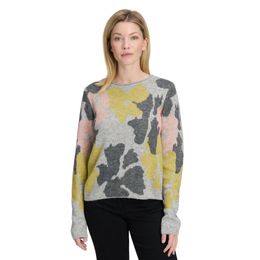 Betty Barclay Damen Strickpullover "Damen mit Jacquard"patch grau, gr&uuml;n, Gr. 42, Strick, Obermaterial: 67% Polyacryl, 33% Polyester, Pullover