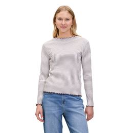 Kurzarmshirt Cartoon "Damen mit Kragen", Damen, Gr. 34, lila (wei&szlig;, violett), Obermaterial: 95% Baumwolle, 05% Elasthan, tailliert normal, Shirts
