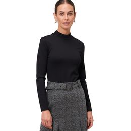 Minikleid Zero "Damen 2 in 1 Optik Fischgr&auml;tenmuster", Damen, Gr. 36, Normalgr&ouml;&szlig;en, schwarz (patch schwarzcream), Stoff, Obermaterial: 52% Polyester, 46% Viskose, 2% Elasthan, figurbetont lang, eng, Kleider Minikleid, G&uuml;rtel