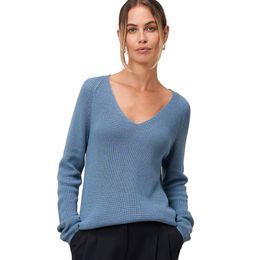 Strickpullover Zero "Damen mit V-Ausschnitt", Damen, Gr. 34, spring lake, Strick, Obermaterial: 60% Baumwolle, 40% Polyacryl, figurumspielend lang, V-Ausschnitt, weit, Pullover Strickpullover, Plain/ohne Details