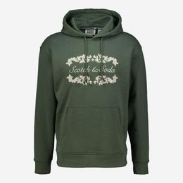 Scotch & Soda Khakigrüner Kapuzenpullover mit Logo