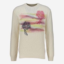Scotch & Soda Cremefarbener Pullover mit Rundhalsausschnitt