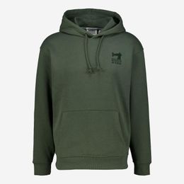 Scotch & Soda Dunkelgrüner Kapuzenpullover mit gesticktem Logo