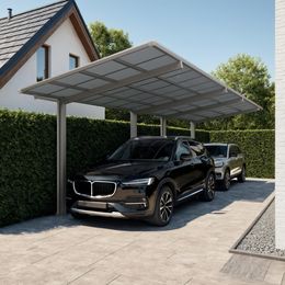 XIMAX Doppelcarport 'Linea Typ 80 Tandem' Aluminium edelstahlfarben 273 x 983 x 294 cm