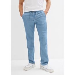 bonprix Leichte Regular Fit Schlupfjeans aus luftigem Leinen-Mix Straight, blau, Leinen