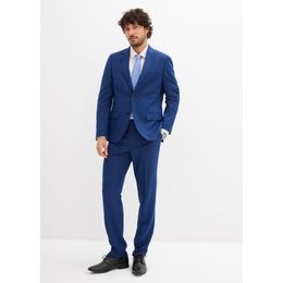 bonprix Anzug mit Krawatte in Slim Fit (3-tlg.Set), blau, Gr.52, Perfekter Sitz dank Elasthan-Anteil