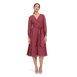 Vera Mont Damen Cocktailkleid "Damen mit Gürtel", rot, Gr. 36, Chiffon, Obermaterial: 100% Polyester; Futter: 100% Polyester, Kleider, Design