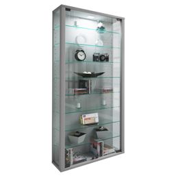 Standvitrine Vcm, silber, Schr&auml;nke, "Holz Glas Stand Vitrine Sammelvitrine Lumo Maxi"