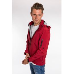 DEPROC Active Herren Softshelljacke "DEXTER PEAK MEN", rot, Gr. 48, 96% Polyester; 4% Elastan mit TPU Membrane, Jacken, mit abnehmbarer Kapuze