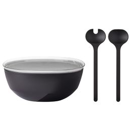 Mepal Schale "Servierschale mit Deckel & Salatbesteck Silueta 5000 ml", B/H/L: 30,1cm, schwarz, Sch&uuml;sseln