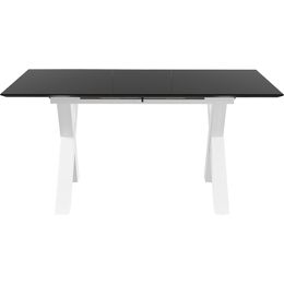 Esstisch, H:76cm, schwarz, SET ONE BY Musterring, Garten, Tische, "New Atlanta", Platte rechteckig mit schweizer Kante, ausziehbar, Gestell in X-Form