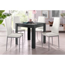 Essgruppe Inosign, grau, Sitzm&ouml;bel-Sets, mit Tisch in schieferfarben, Breite 80 cm